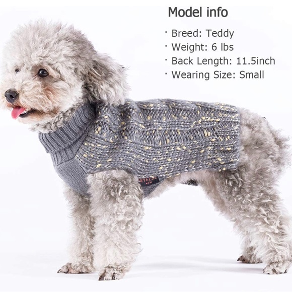 Kyeese | Dog | Nwt Size 2x Gray Cableknit Dog Sweater W Gold Accents ...